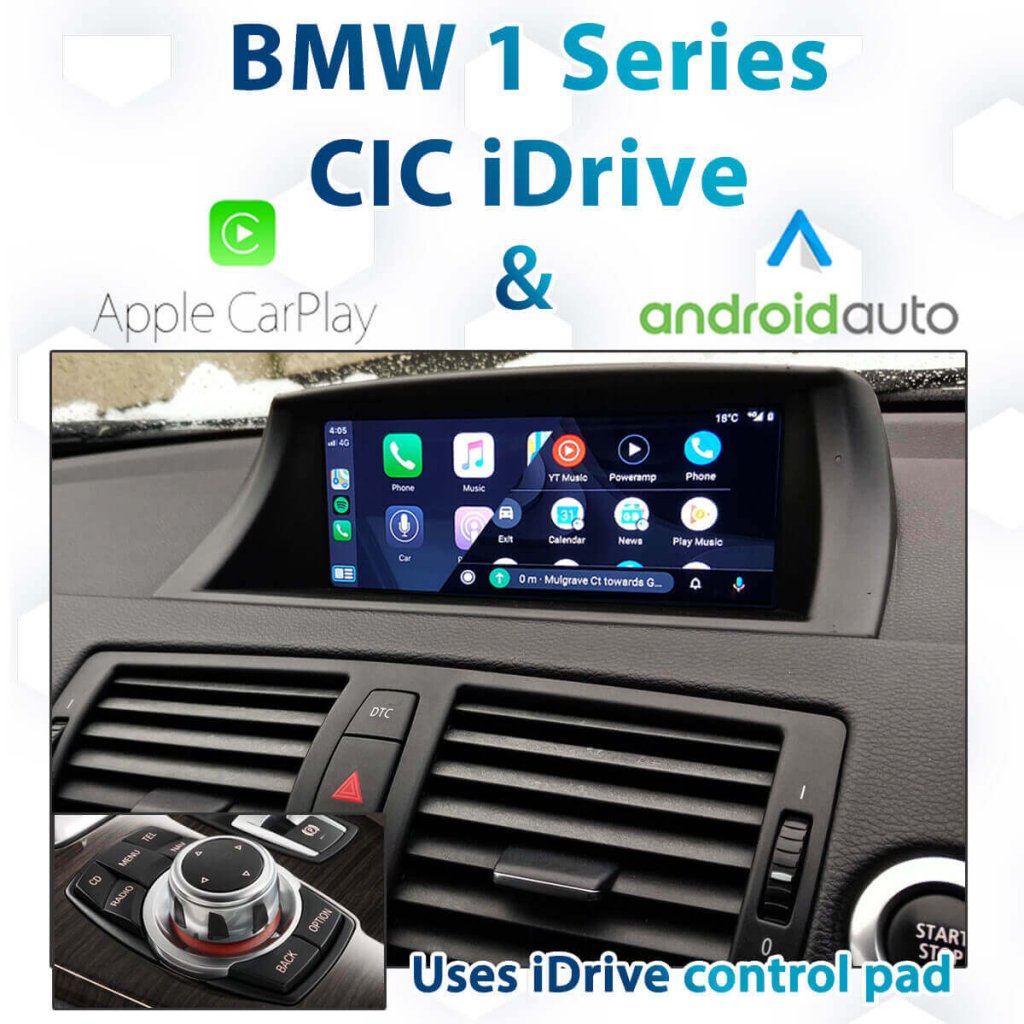 BMW E82/E87/E88 1 Series LCI CIC iDrive Apple CarPlay & Android Auto ...